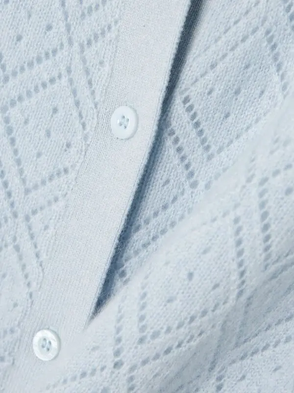 FRAME Pointelle-knit Cashmere Cardigan