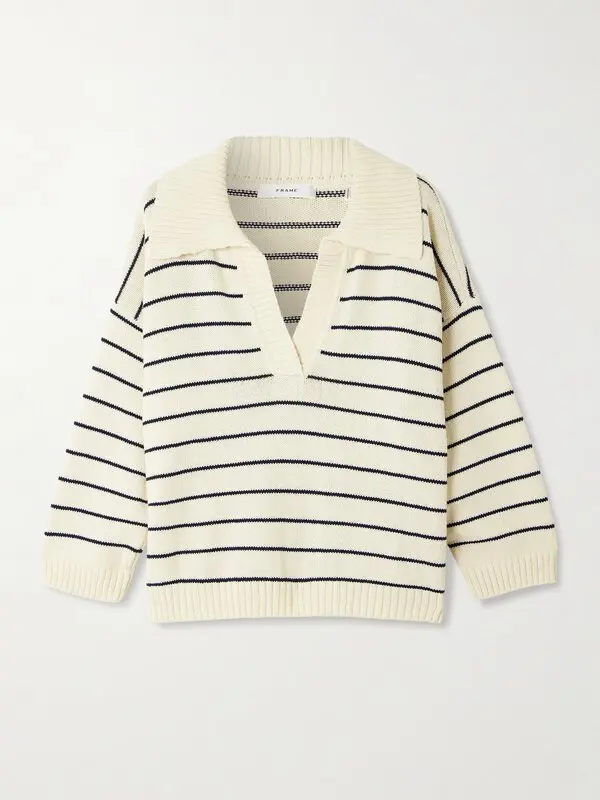 FRAME Cotton-blend Polo Sweater
