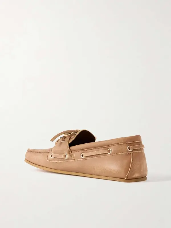 Gucci Embellished Leather Moccasins - Light Brown