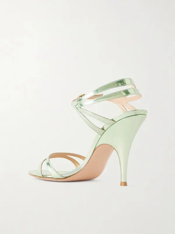 GIANVITO ROSSI 95 Mirrored-leather Sandals