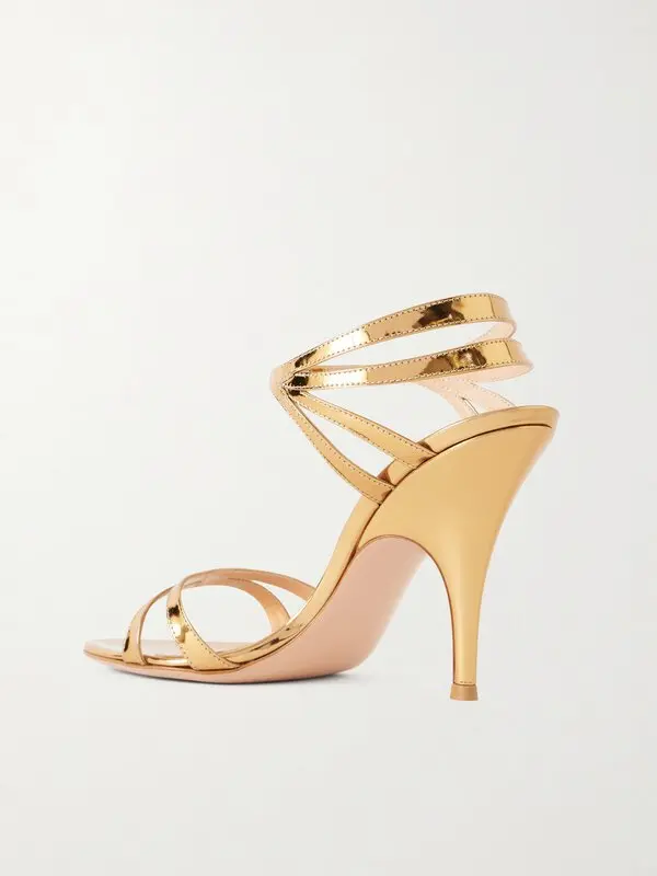 GIANVITO ROSSI 95 Mirrored-leather Sandals