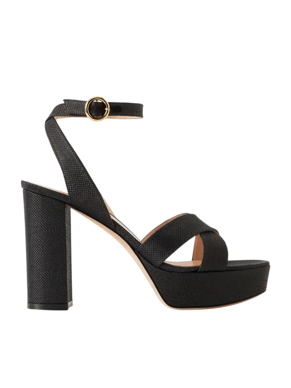 GIANVITO ROSSI Sabrina Haiti 70 Raffia Platform Sandals - Black