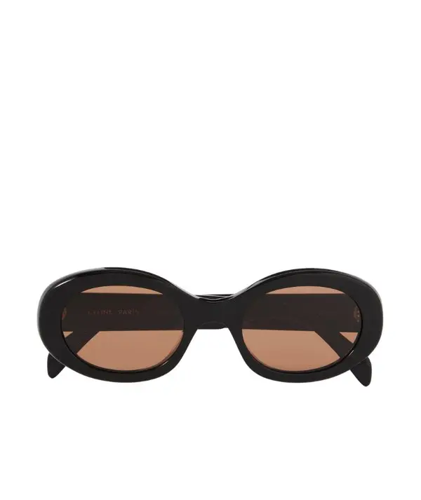Celine Triomphe Oval Sunglasses - Black