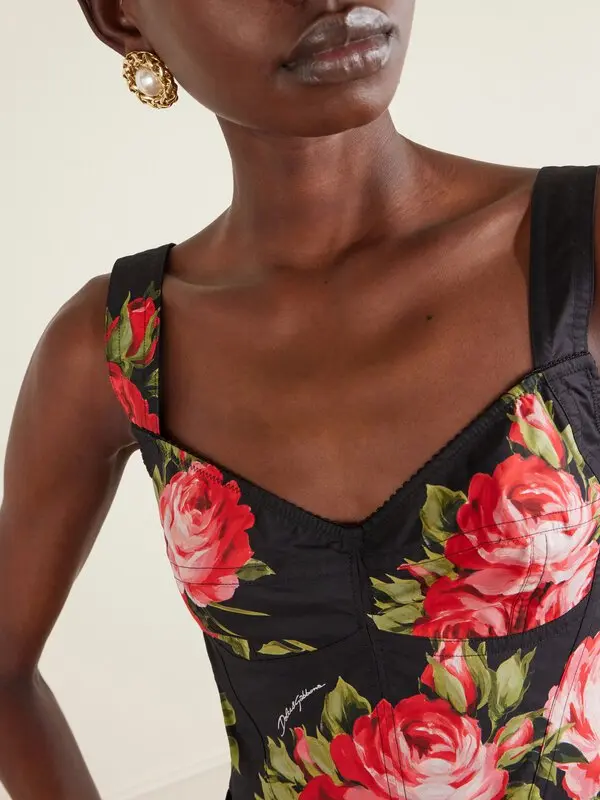 Dolce & Gabbana Floral-print Bustier Top