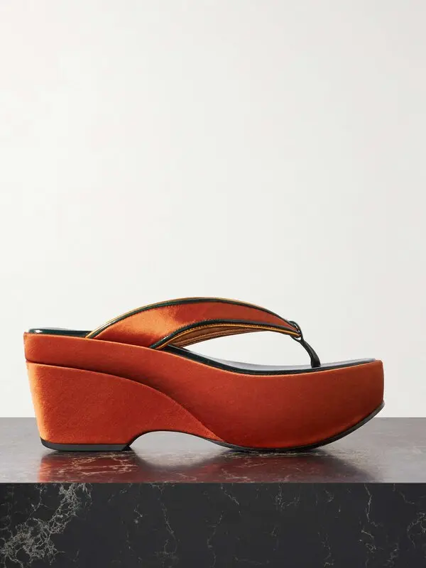 Dries Van Noten Satin Platform Sandals