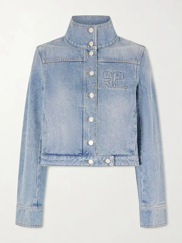 COURREGES Courrèges Re-edition Cropped Denim Jacket - Blue