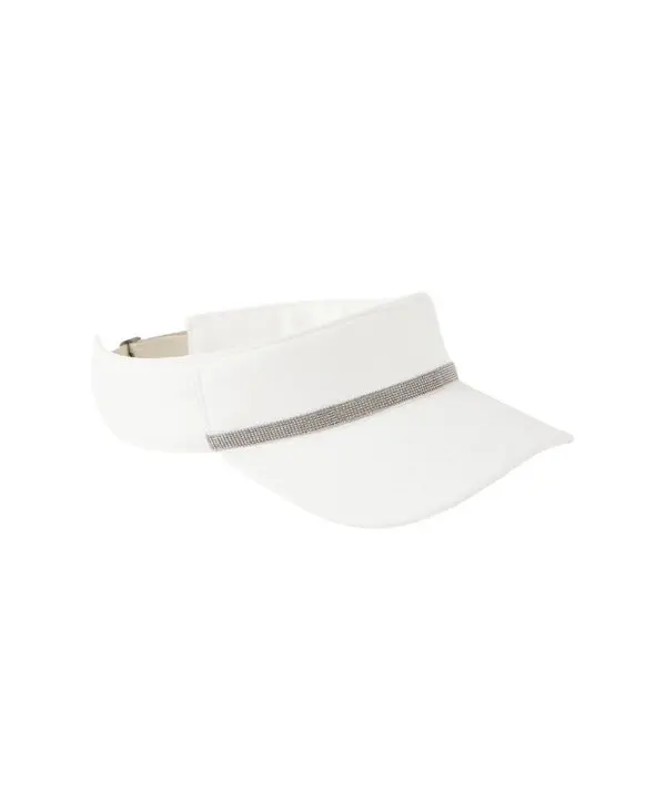 Brunello Cucinelli Embellished Nylon Visor - White