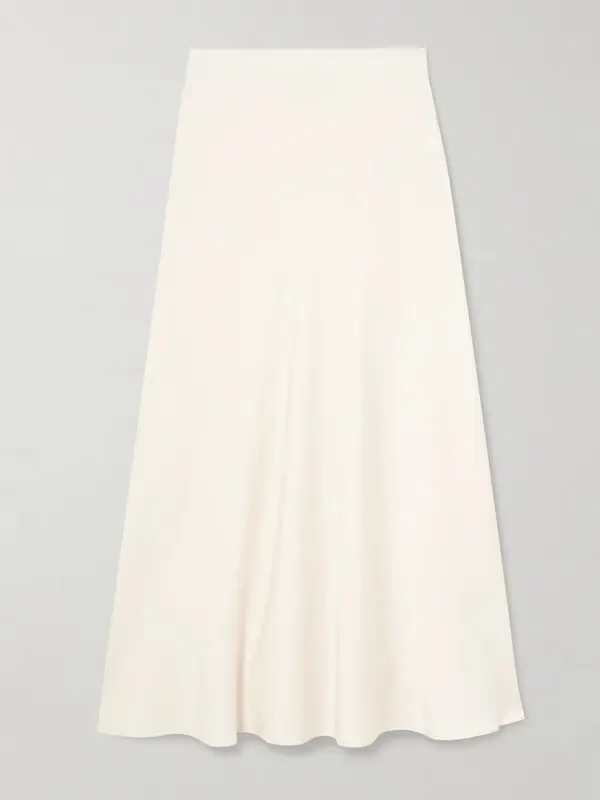 ALLUDE Stretch-silk Satin Midi Skirt
