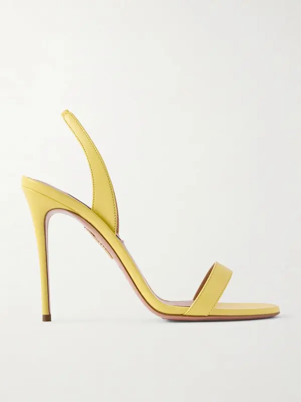 AQUAZZURA So Nude 105 Leather Slingback Sandals - Yellow