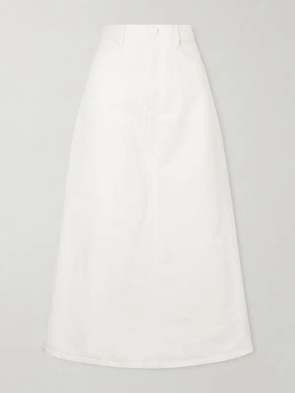 Ami Denim Midi A-line Skirt