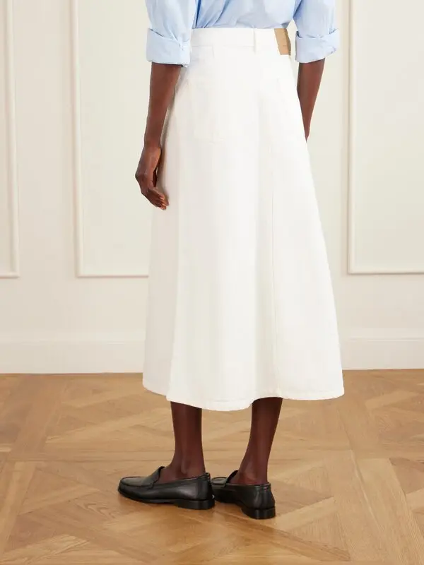 Ami Denim Midi A-line Skirt