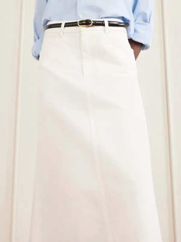 Ami Denim Midi A-line Skirt