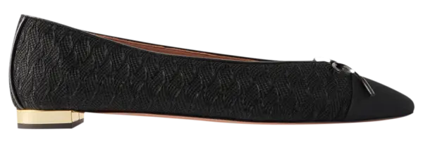 AQUAZZURA Gioia Crocheted Ballet Flats - Black