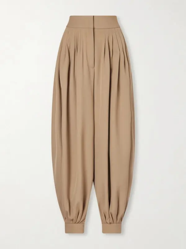 Altuzarra Chapman Pleated Wool-twill Tapered Trousers - Brown