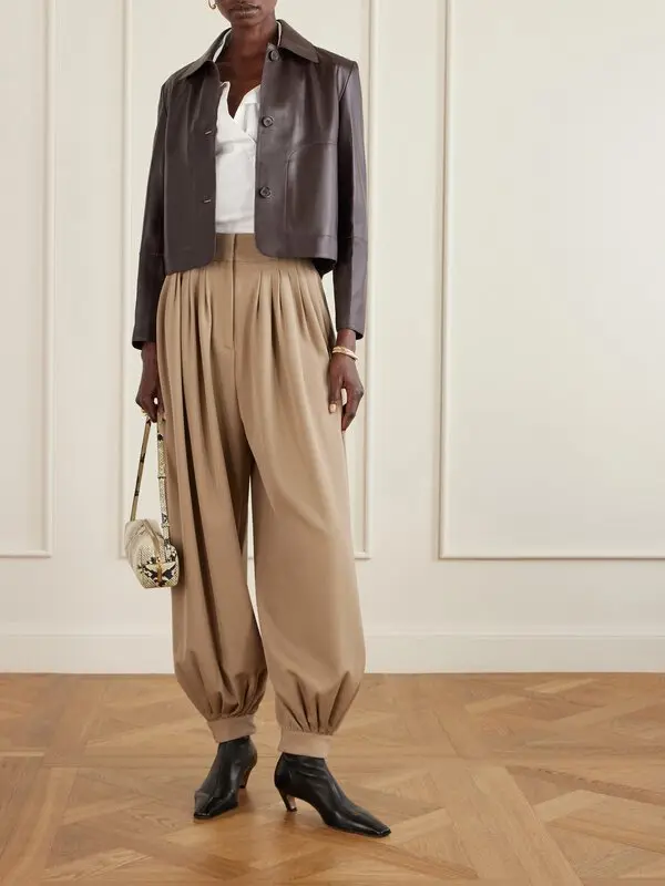 Altuzarra Chapman Pleated Wool-twill Tapered Trousers - Brown