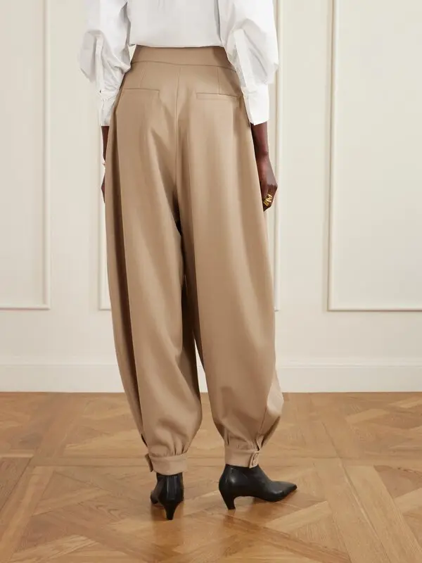 Altuzarra Chapman Pleated Wool-twill Tapered Trousers - Brown
