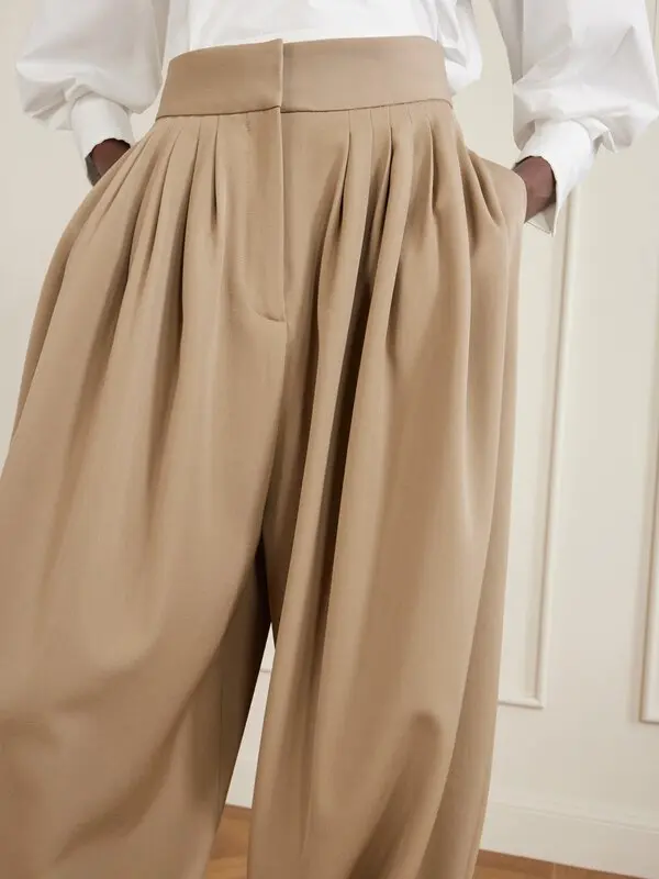 Altuzarra Chapman Pleated Wool-twill Tapered Trousers - Brown