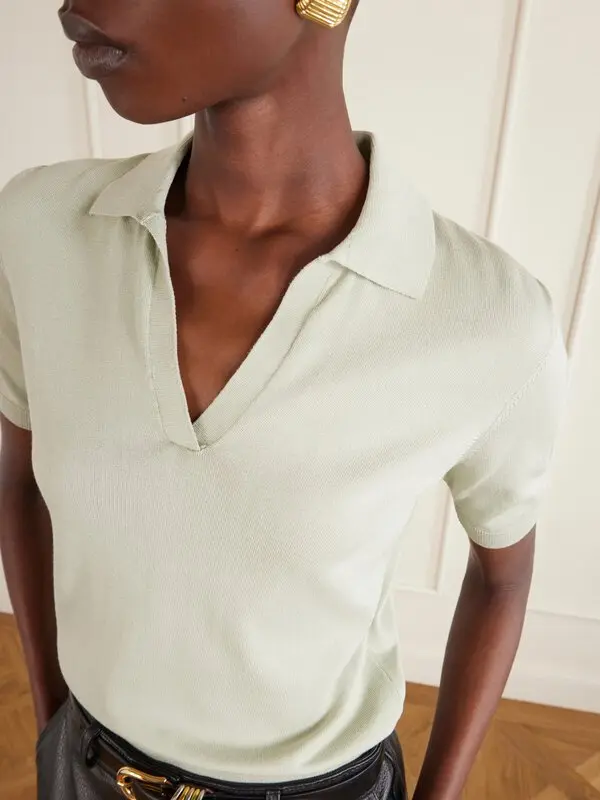 Altuzarra Clay Cropped Polo Shirt