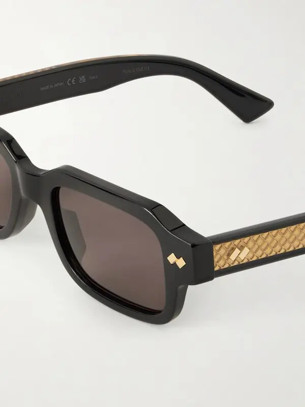 Bottega Veneta Intrecciato Rectangular Sunglasses