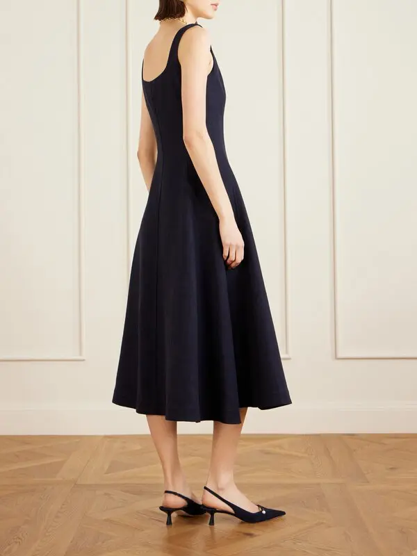 Altuzarra Orrie Paneled Cotton-blend Midi Dress - Blue