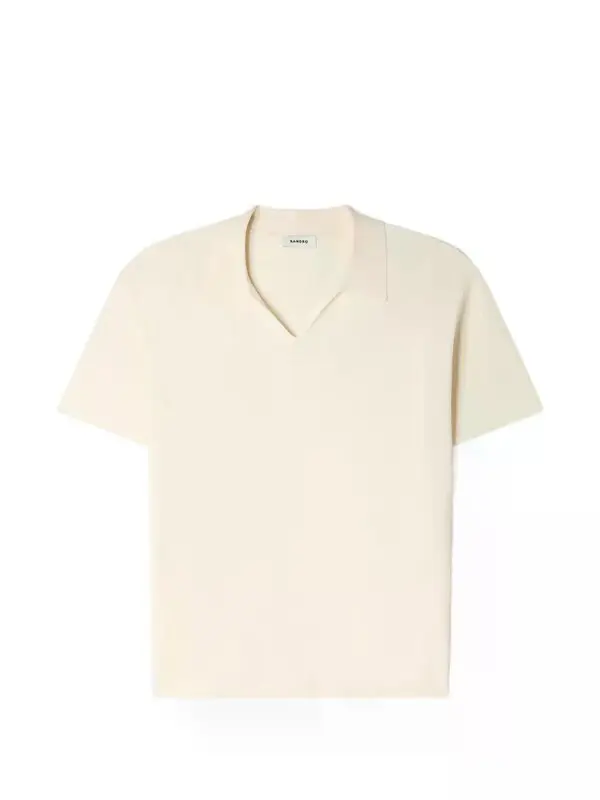 Sandro Stretch Knit Polo Shirt - Neutrals