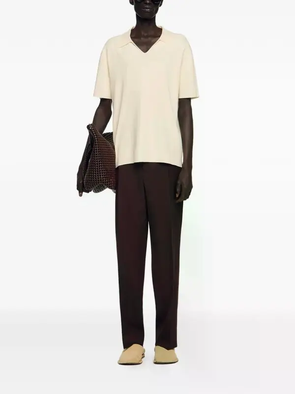 Sandro Stretch Knit Polo Shirt - Neutrals