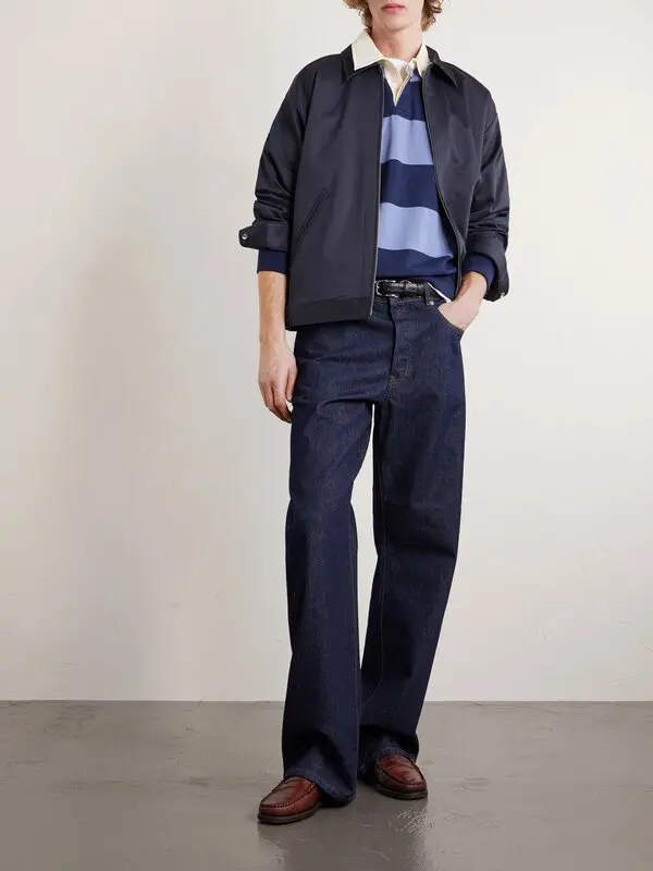 Nn07 David 30043 Striped Organic Cotton Polo Shirt - Blue