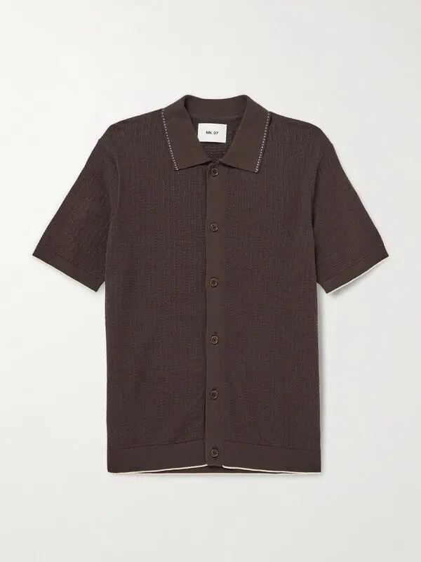 Nn07 Nalo 60039 Open-knit Cotton Shirt