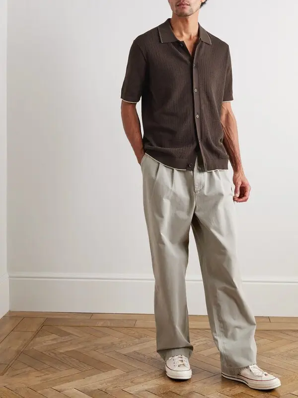 Nn07 Nalo 60039 Open-knit Cotton Shirt