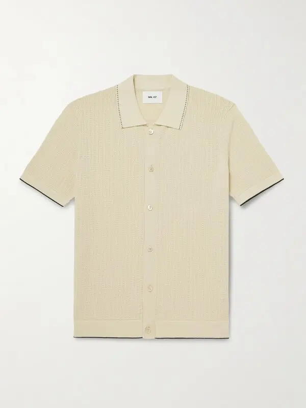 Nn07 Nalo 60039 Open-knit Cotton Shirt