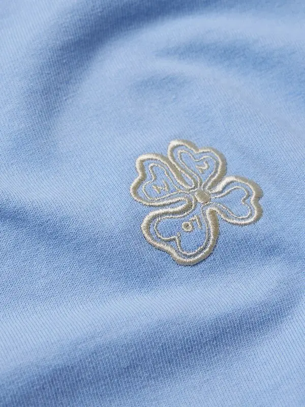 Nn07 Jett 30026 Logo-embroidered Organic Cotton-jersey T-shirt - Blue