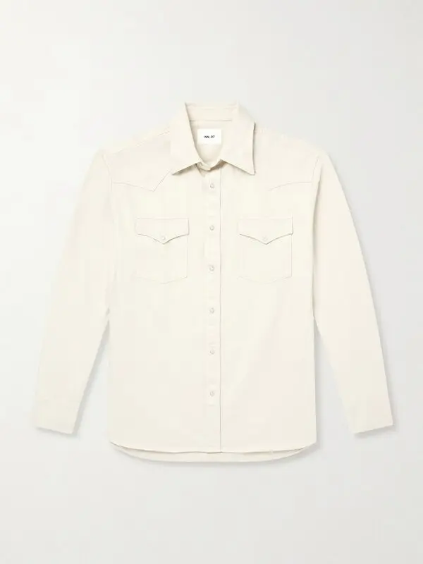 Nn07 Ricky 50015 Denim Western Shirt - Neutrals