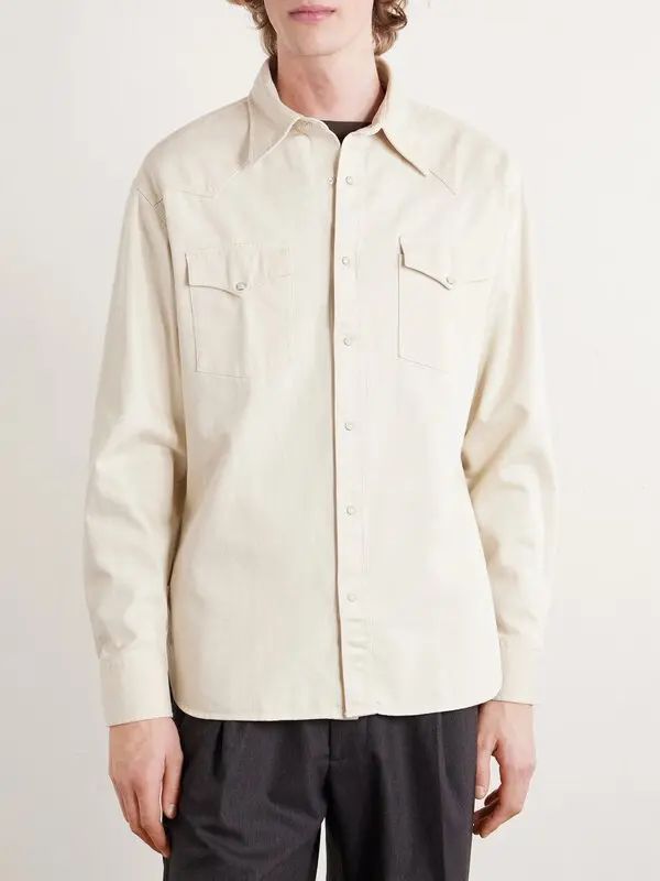 Nn07 Ricky 50015 Denim Western Shirt - Neutrals
