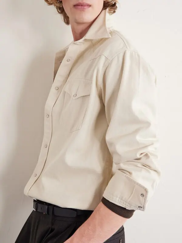Nn07 Ricky 50015 Denim Western Shirt - Neutrals