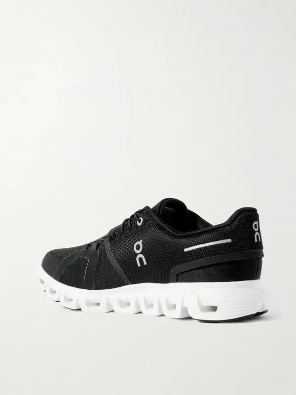 On Cloud 6 Rubber-trimmed Mesh Slip- Sneakers - Black