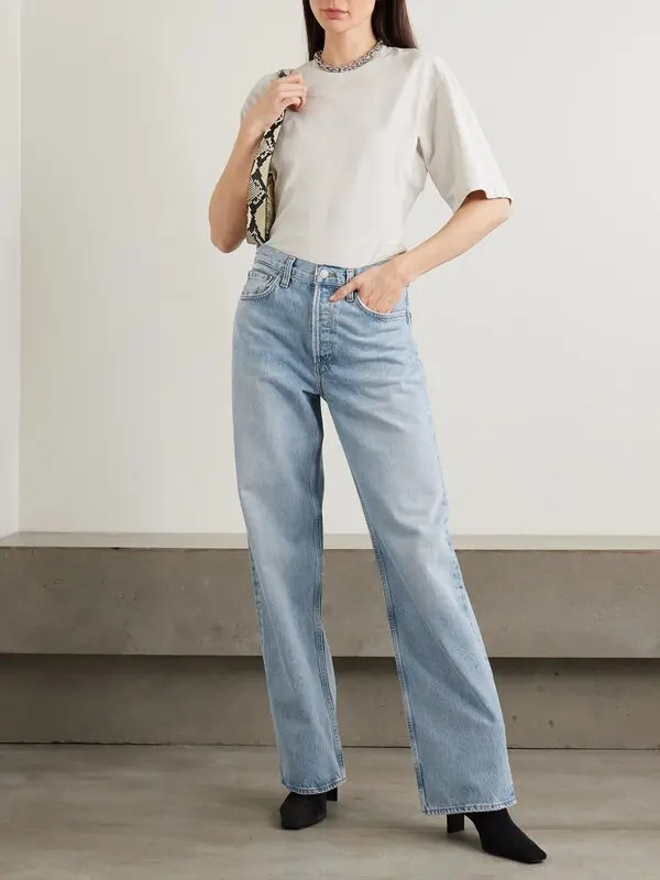 AGOLDE Arc Mid-rise Wide-leg Jeans - Blue