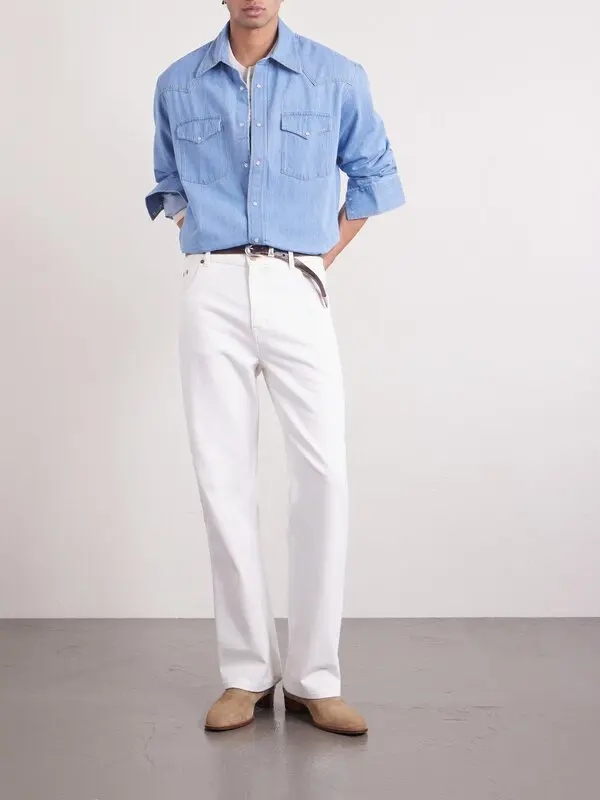 Nn07 Ricky 50015 Denim Western Shirt - Blue