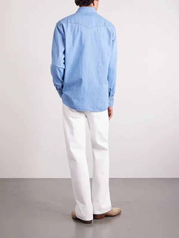 Nn07 Ricky 50015 Denim Western Shirt - Blue
