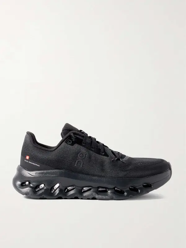 On Cloudtilt Stretch-knit Sneakers - Black