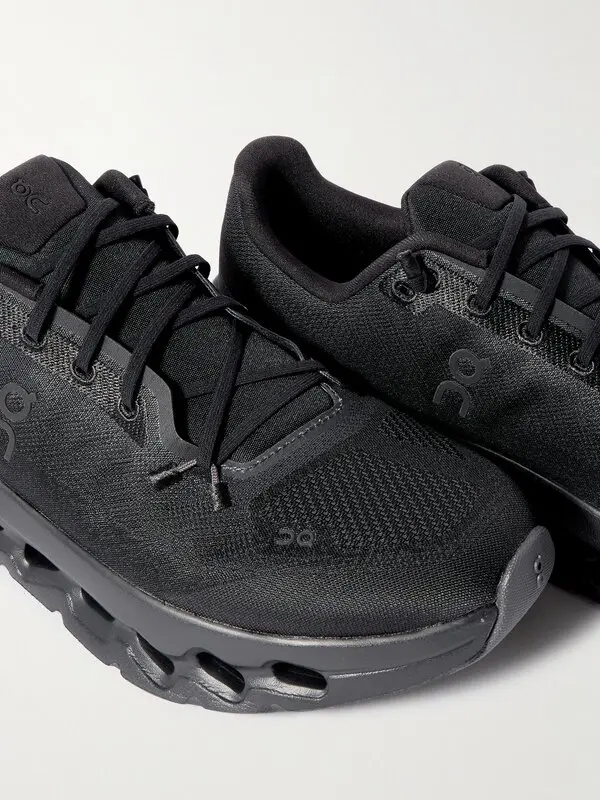 On Cloudtilt Stretch-knit Sneakers - Black