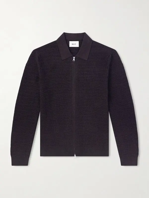 Nn07 Gustav 60016 Organic Cotton Zip-up Cardigan - Brown