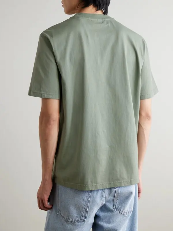 Nn07 Adam 3209 Logo-embroidered Pima Cotton-jersey T-shirt - Green