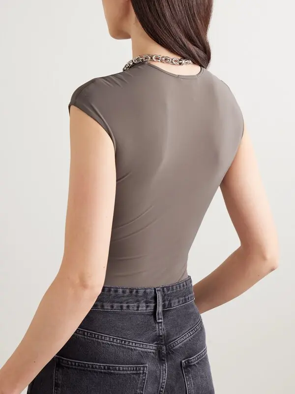 AGOLDE Agata Stretch-jersey Bodysuit - Brown