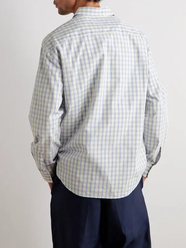 Nn07 Deon 50035 Checked Organic Cotton-poplin Shirt - Neutrals
