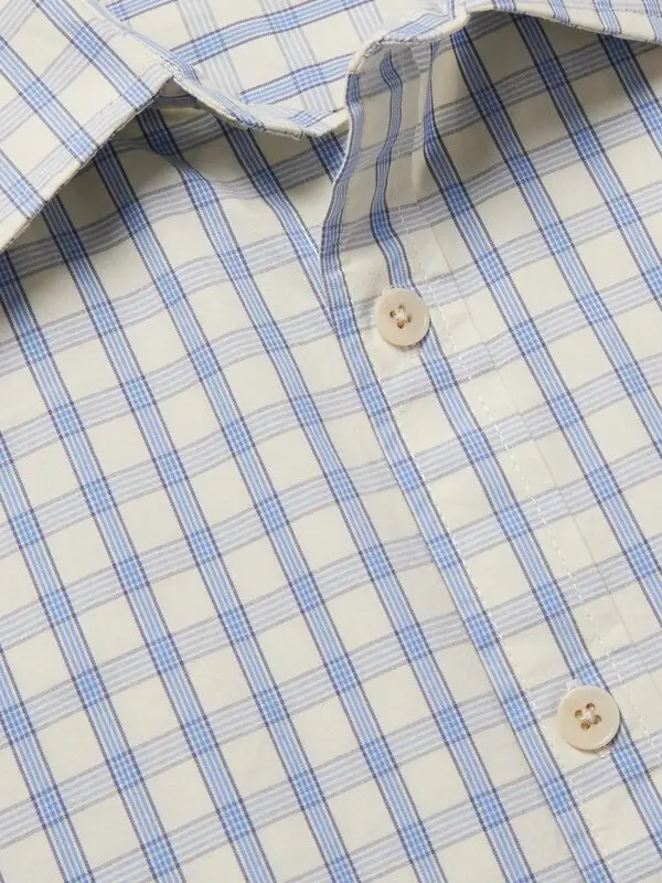 Nn07 Deon 50035 Checked Organic Cotton-poplin Shirt - Neutrals