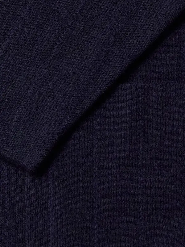 Inis Meáin Double-breasted Striped Wool, Cashmere And Cotton-blend Blazer