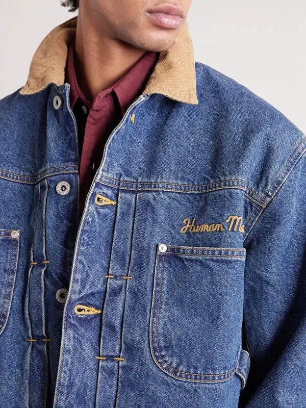 HUMAN MADE Corduroy-trimmed Denim Jacket