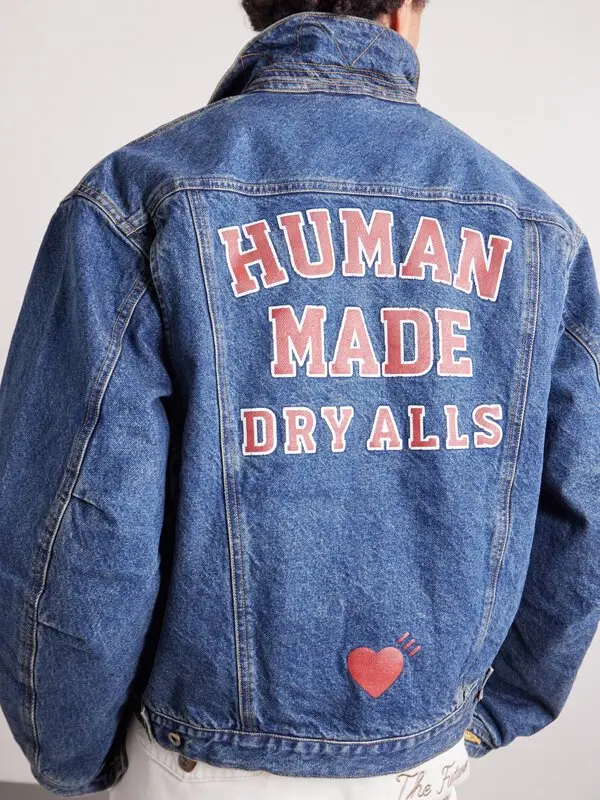 HUMAN MADE Corduroy-trimmed Denim Jacket
