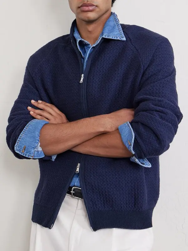 Inis Meáin Tonnta Merino Wool, Baby Alpaca And Silk-blend Bomber Jacket