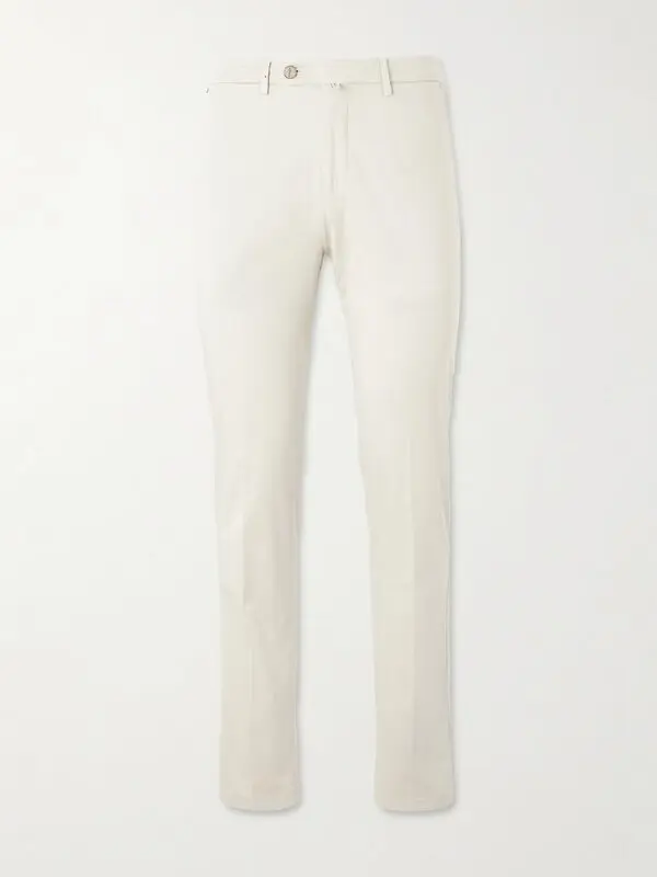 Kiton Straight-leg Stretch-cotton Trousers